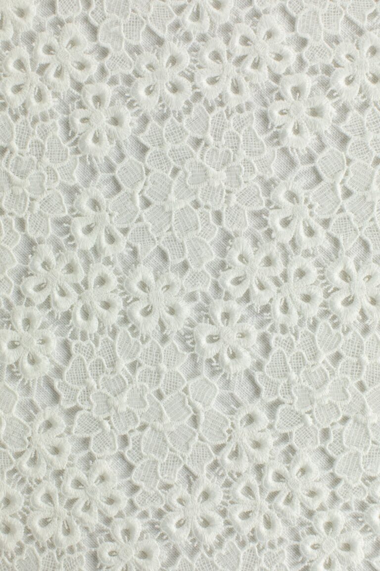 Floral Lace White Linen Rental | Curated Linen Collection